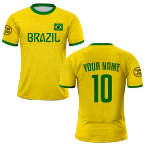 Custom Brazil Soccer Jersey for Men Women Youth Kid Uniform Shirt for ...