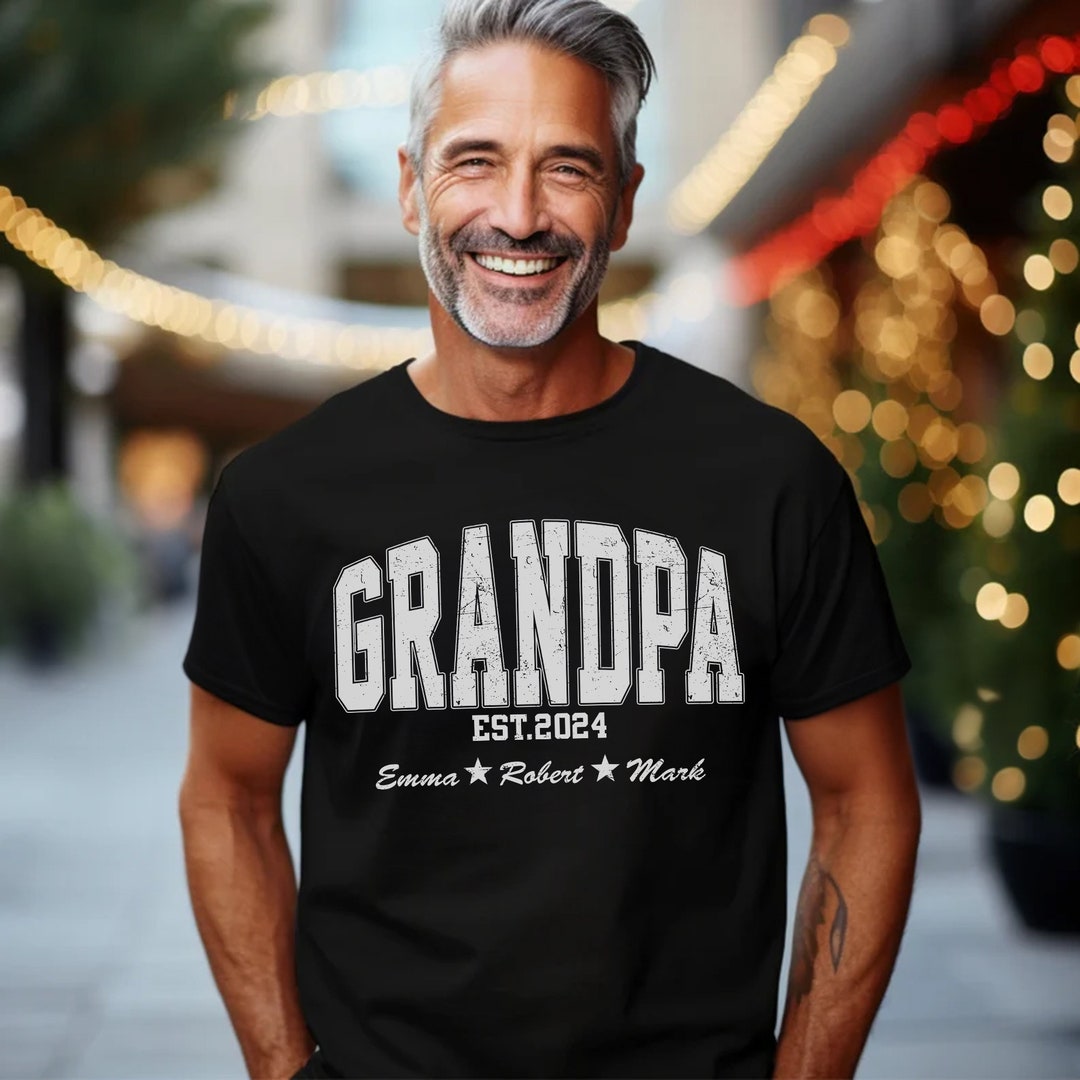 Custom Grandpa Shirt With Kid's Name, Personalized Fathers Day Shirts ...