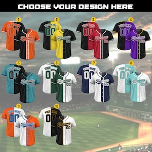 Custom Split Baseball Jersey for Adult Kid, Custom Team Name Number ...