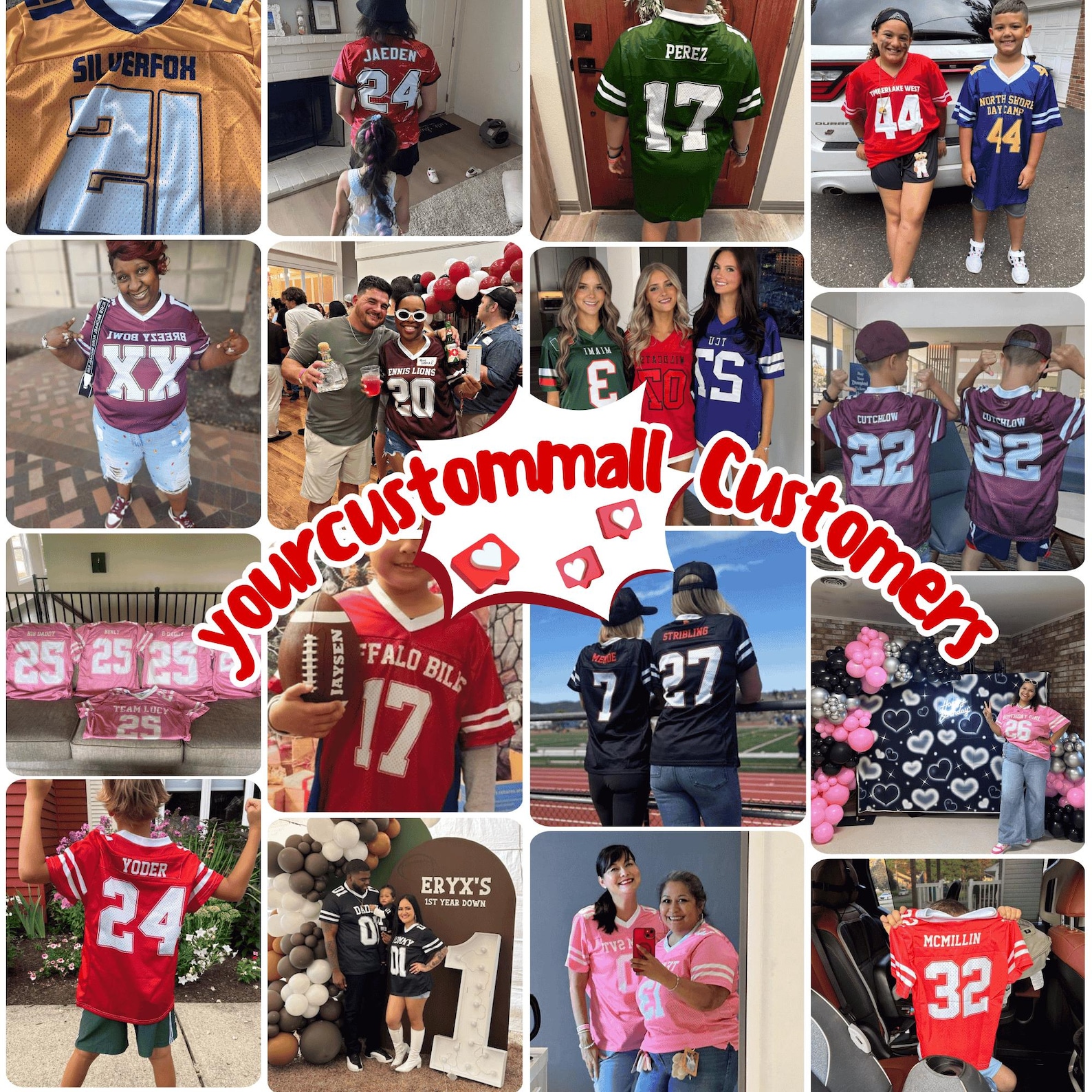Personalized Team Name & Number Football Jersey for Adult Kid, Custom ...