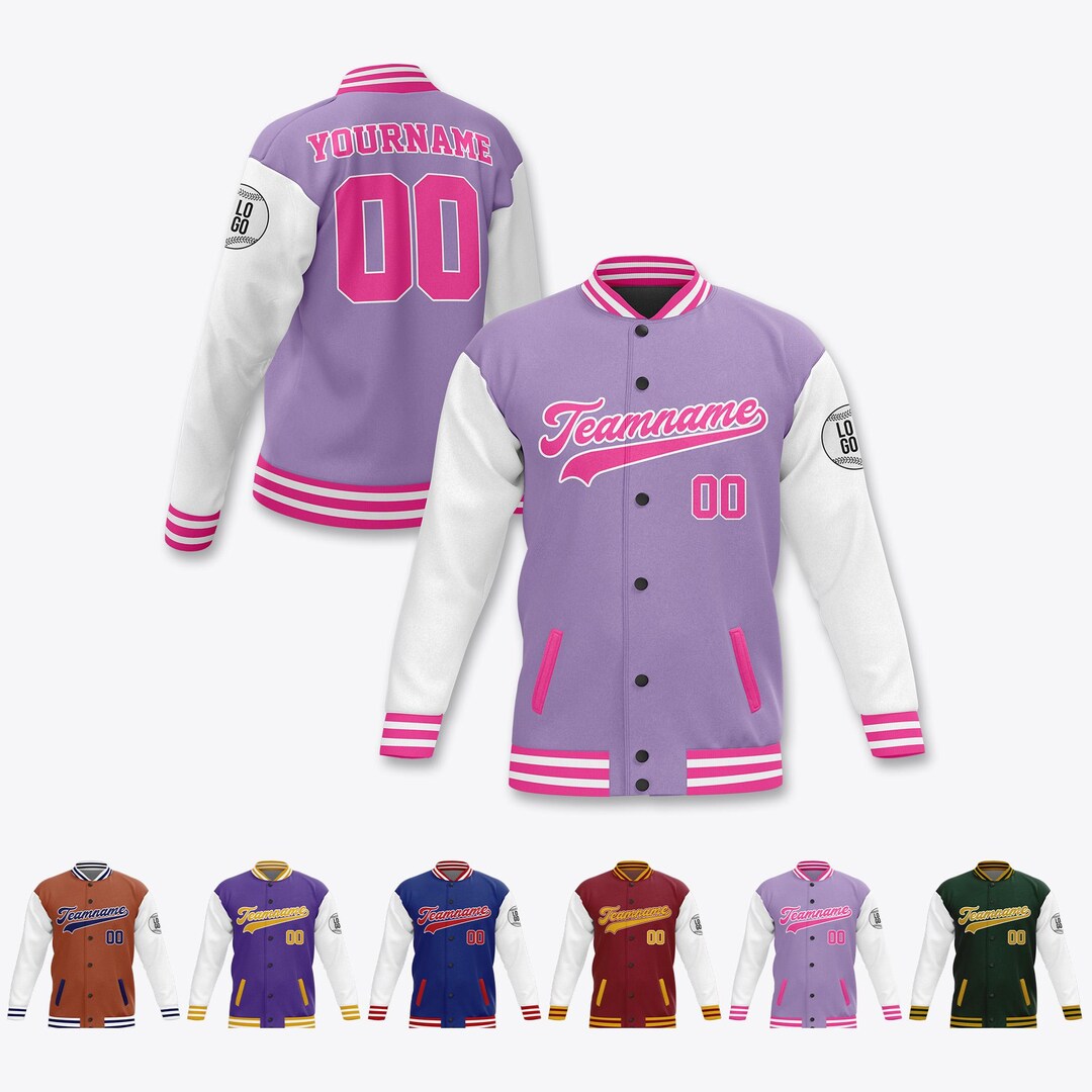 Customized Baseball Jacket With Team Name Number Logo Personalized ...