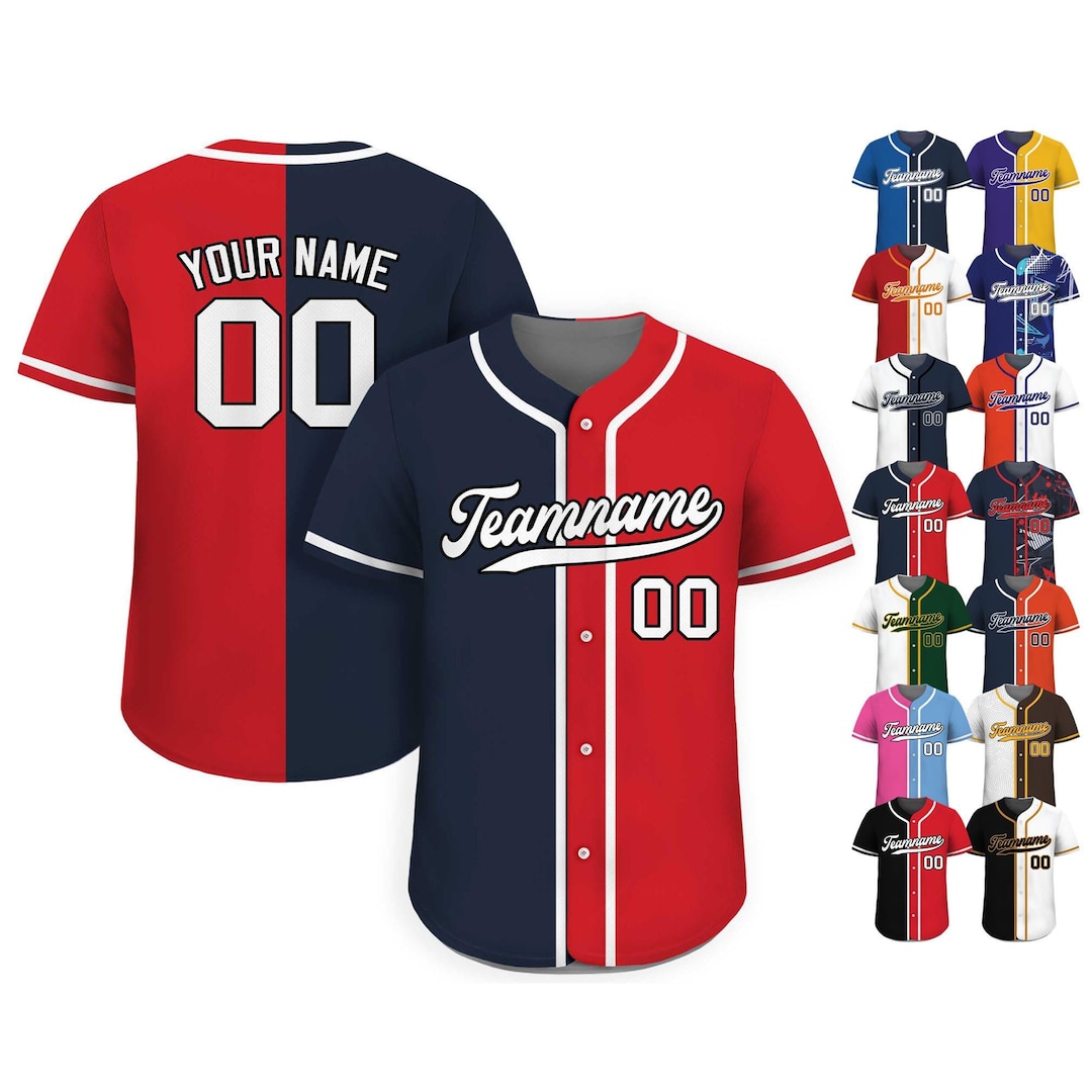 Custom Baseball Jersey With Teamname Name Number, Jersey Shirt for Men ...
