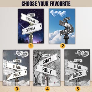 Personalized Name Vintage Street Sign Canvas, Custom Name Date ...