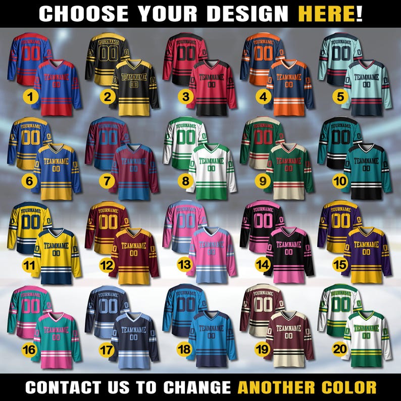Personalized Team Name Number Logo Jerseys Ice Hockey for Men Women ...