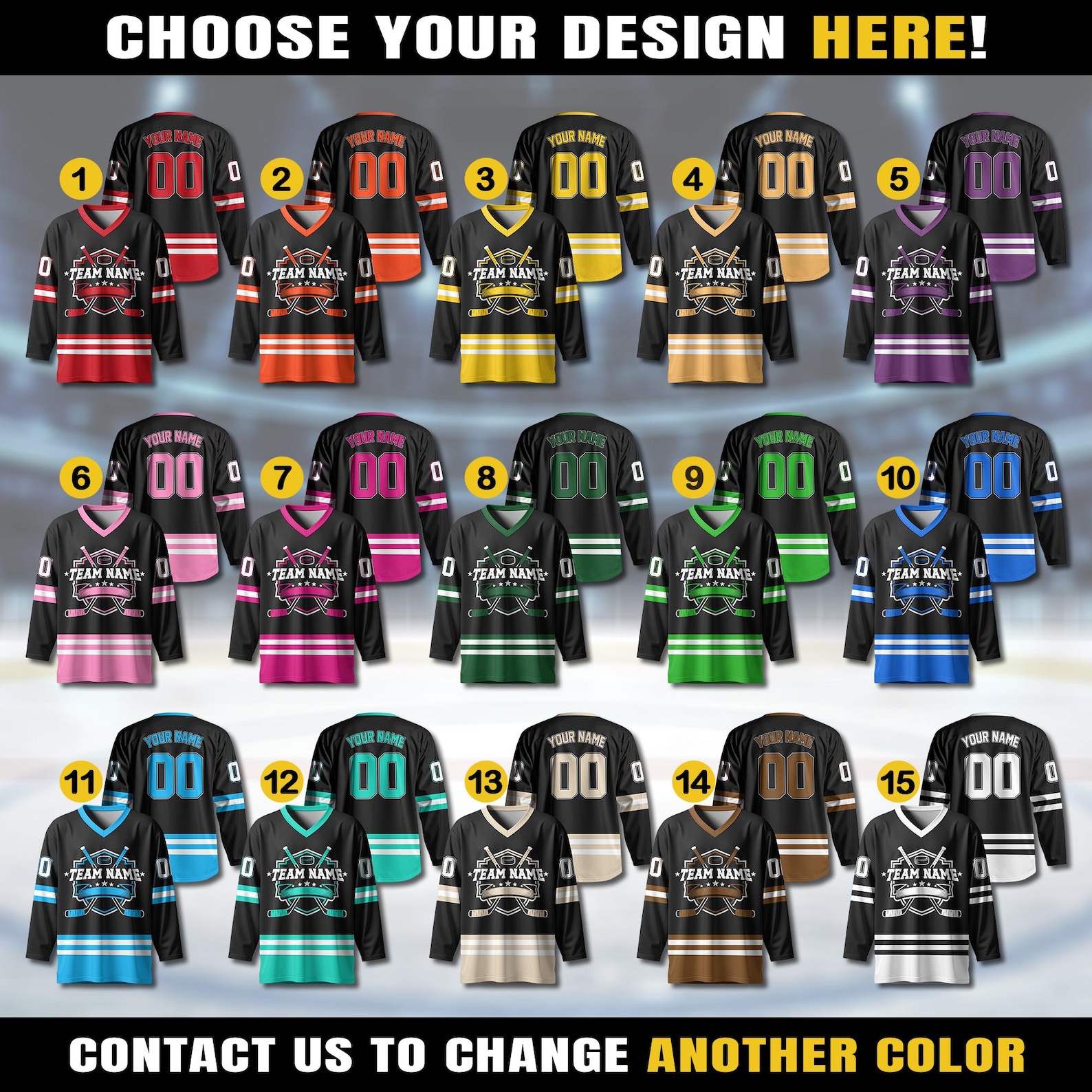 Custom Unisex Hockey Jersey With Team Name Number and Logo ...