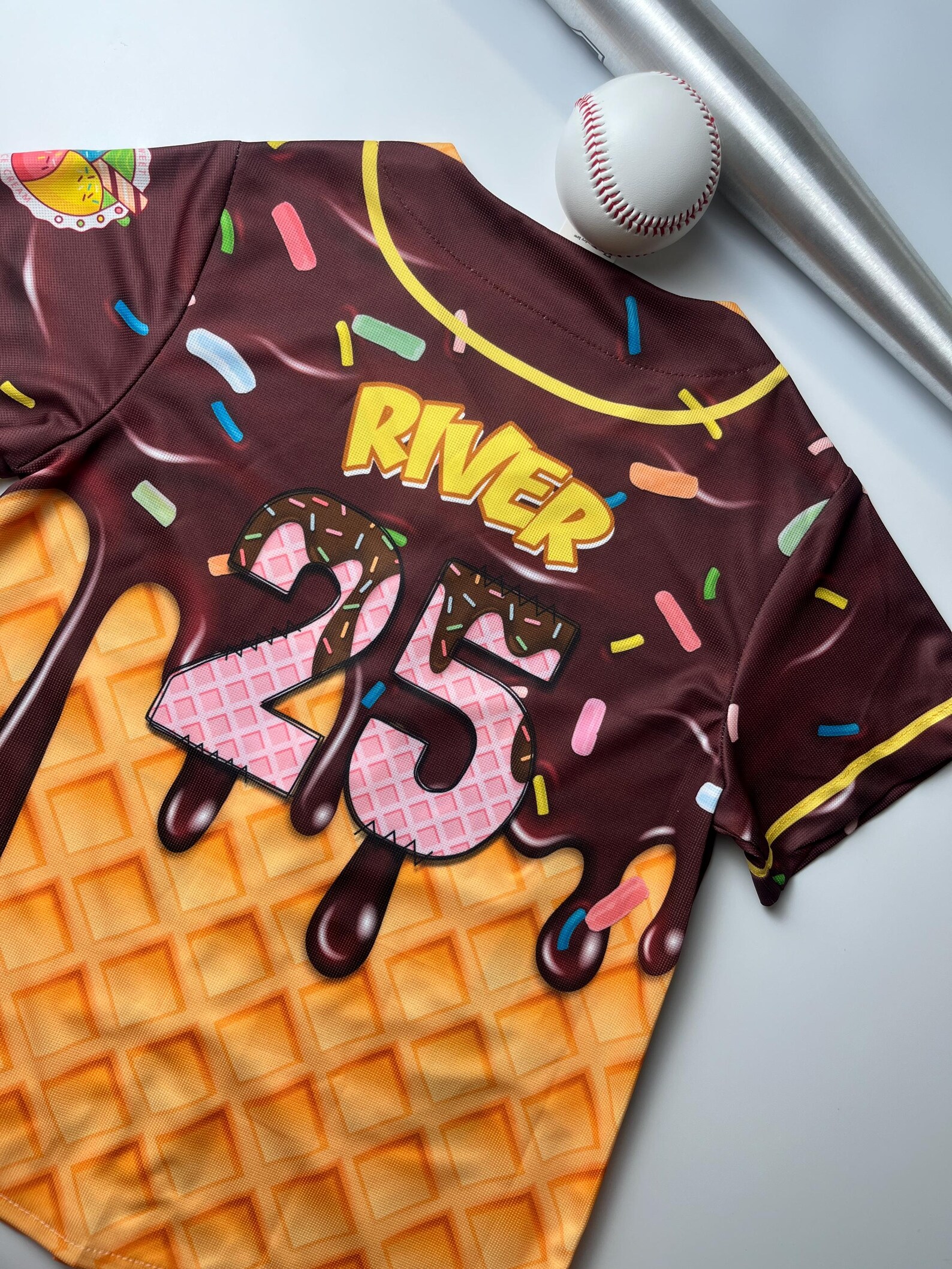 Personalized Ice Cream Drip Baseball Jersey for Youth Kid Adult, Custom ...