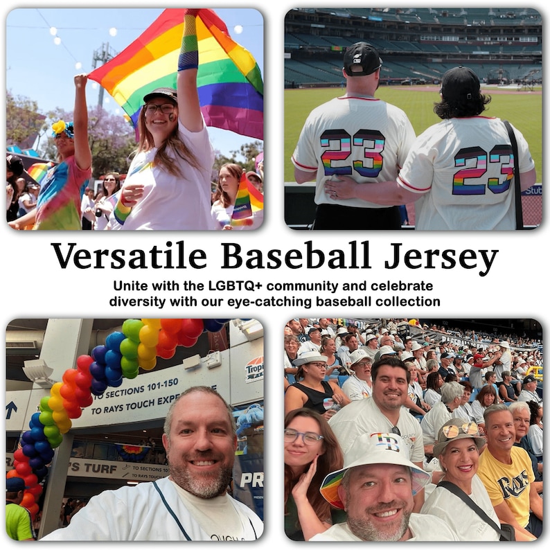 Custom LGBTQ Pride Month Baseball Jersey With Teamname Name Number ...