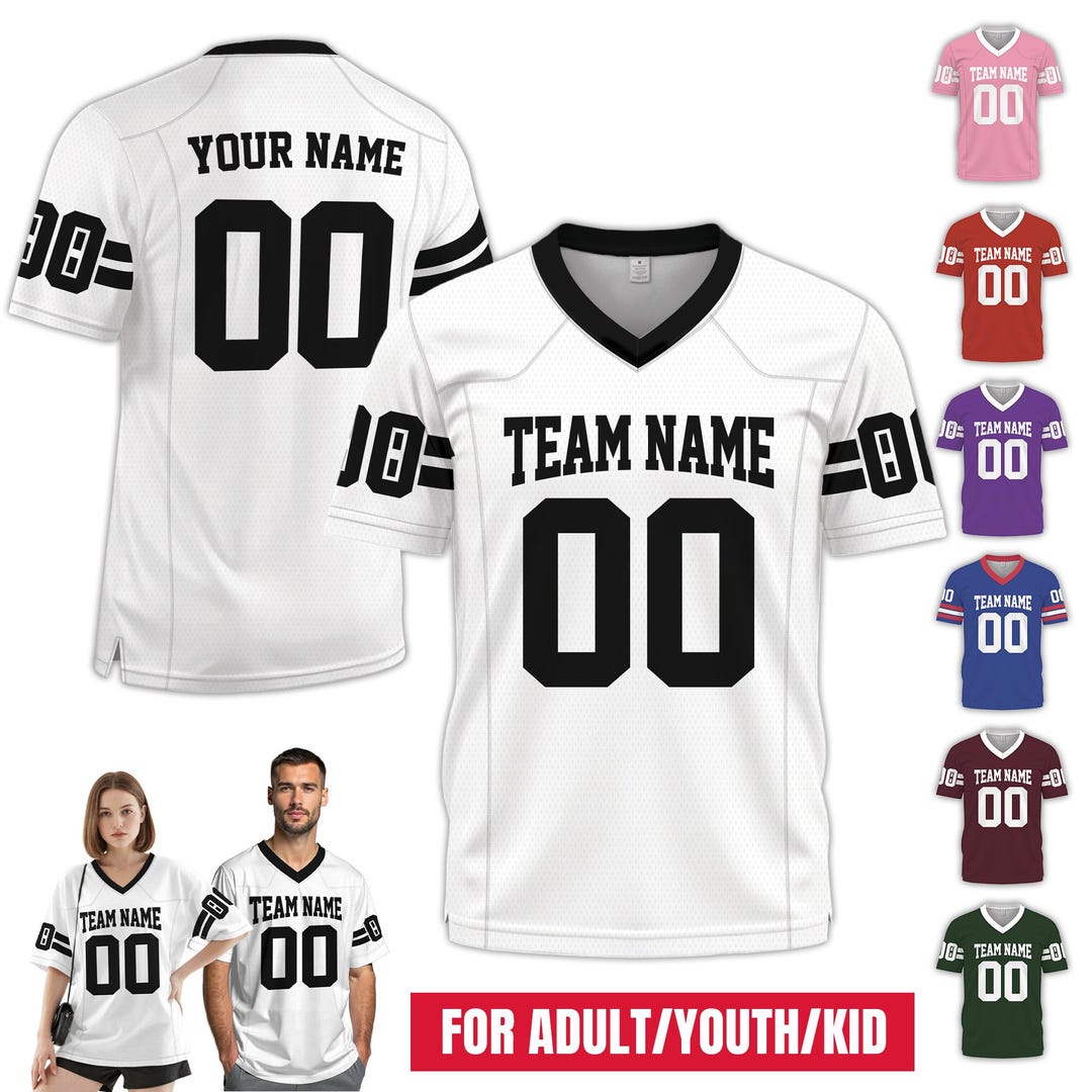 Custom Football Team Shirts With Player Names for Adult Kid ...