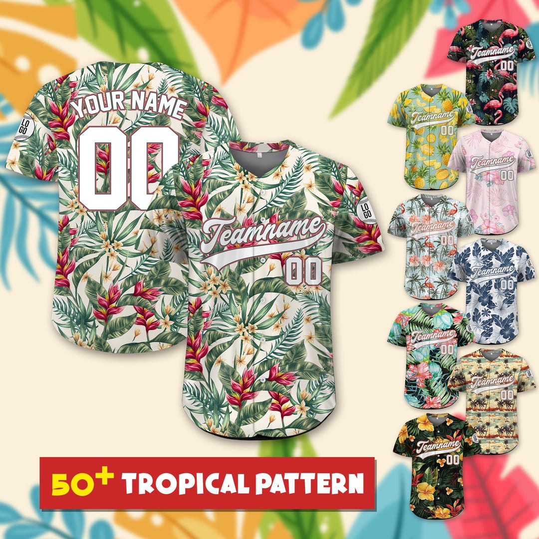 Personalized Hawaiian Baseball Jersey With Team Name Number Logo ...