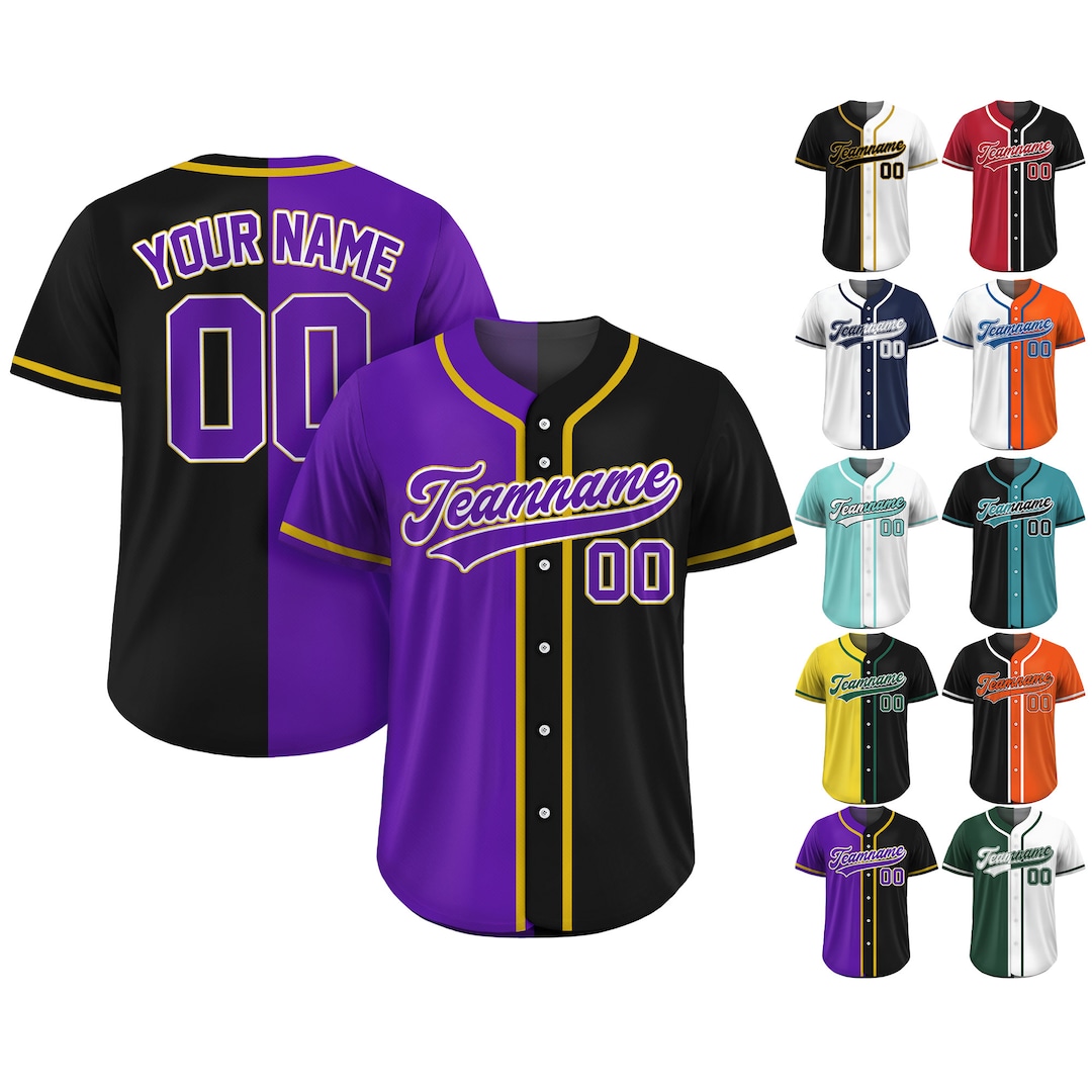 Custom Split Baseball Jersey for Adult Kid, Custom Team Name Number ...