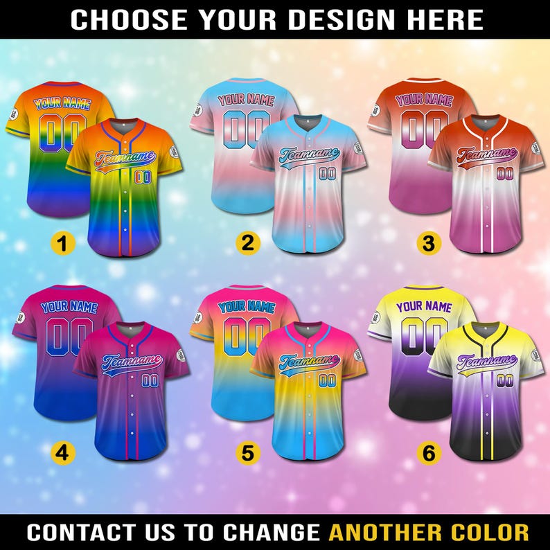 Custom LGBTQ Pride Month Baseball Jersey, Rainbow Pride Jersey for LGBT ...