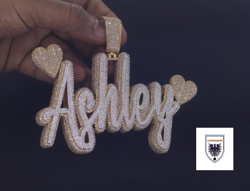 Custom Made Name & Letter Pendant, Moissanite Diamond Pendant - Etsy