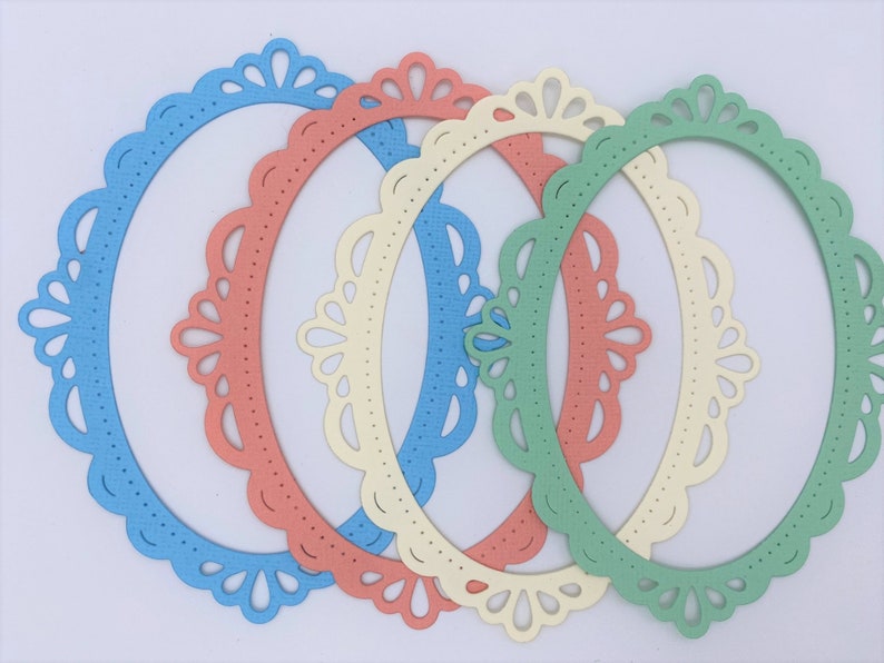 Ornate Oval Frame Die Cuts 4 Pieces Card Scrapbooking - Etsy