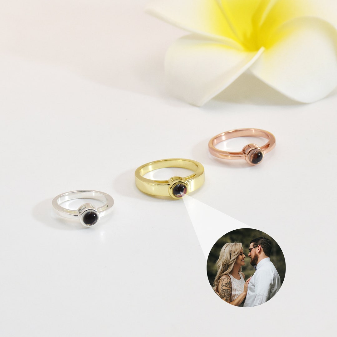 Photo Projection Ring, Personalized Projection Ring, Couples Ring ...