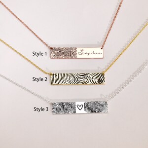 Bar Fingerprint Necklace, Actual Fingerprint Necklace,signature ...