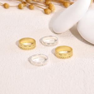 Personalized Engraved Couples Ring Set, Anniversary Rings, 4/5.5 Mm ...
