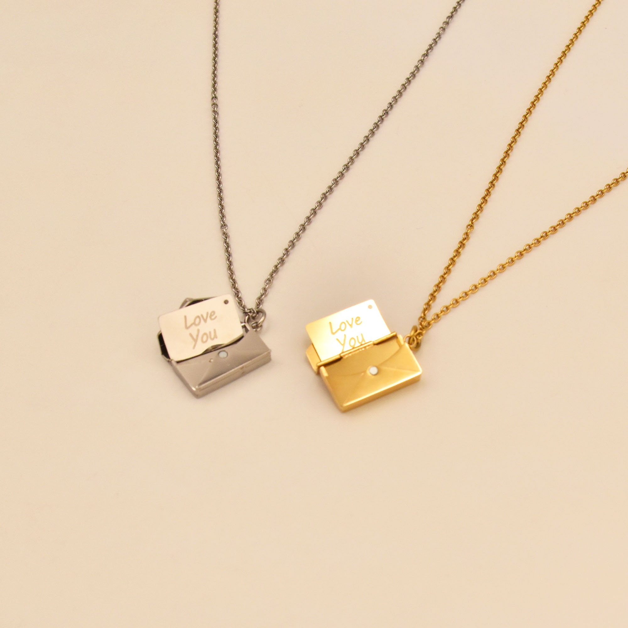 Envelope Necklace With Secret Message, Envelope Love Letter Necklace ...