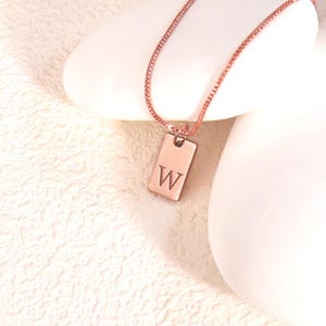 Dainty Initial Necklace, Custom Engraved Letter Necklace, Initial Tag ...