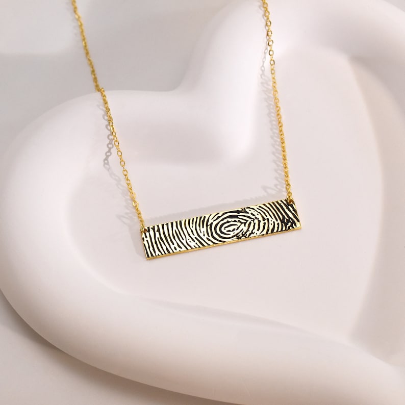 Bar Fingerprint Necklace, Actual Fingerprint Necklace,signature ...