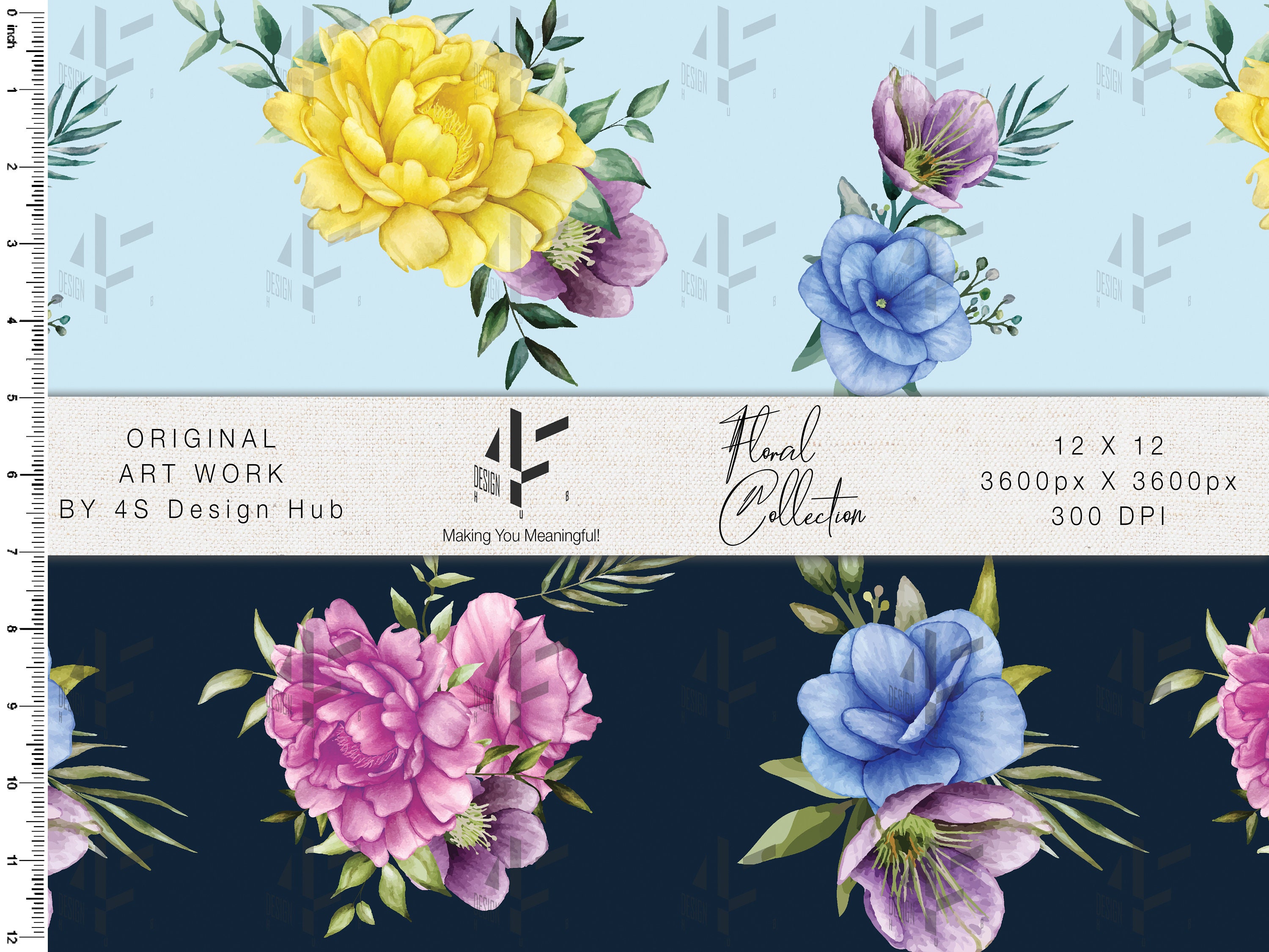 Spring Flowers Digital Paper - Scrapbook Papers - Seamless Patterns ...