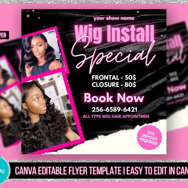 Wig Install Class Flyer - Etsy