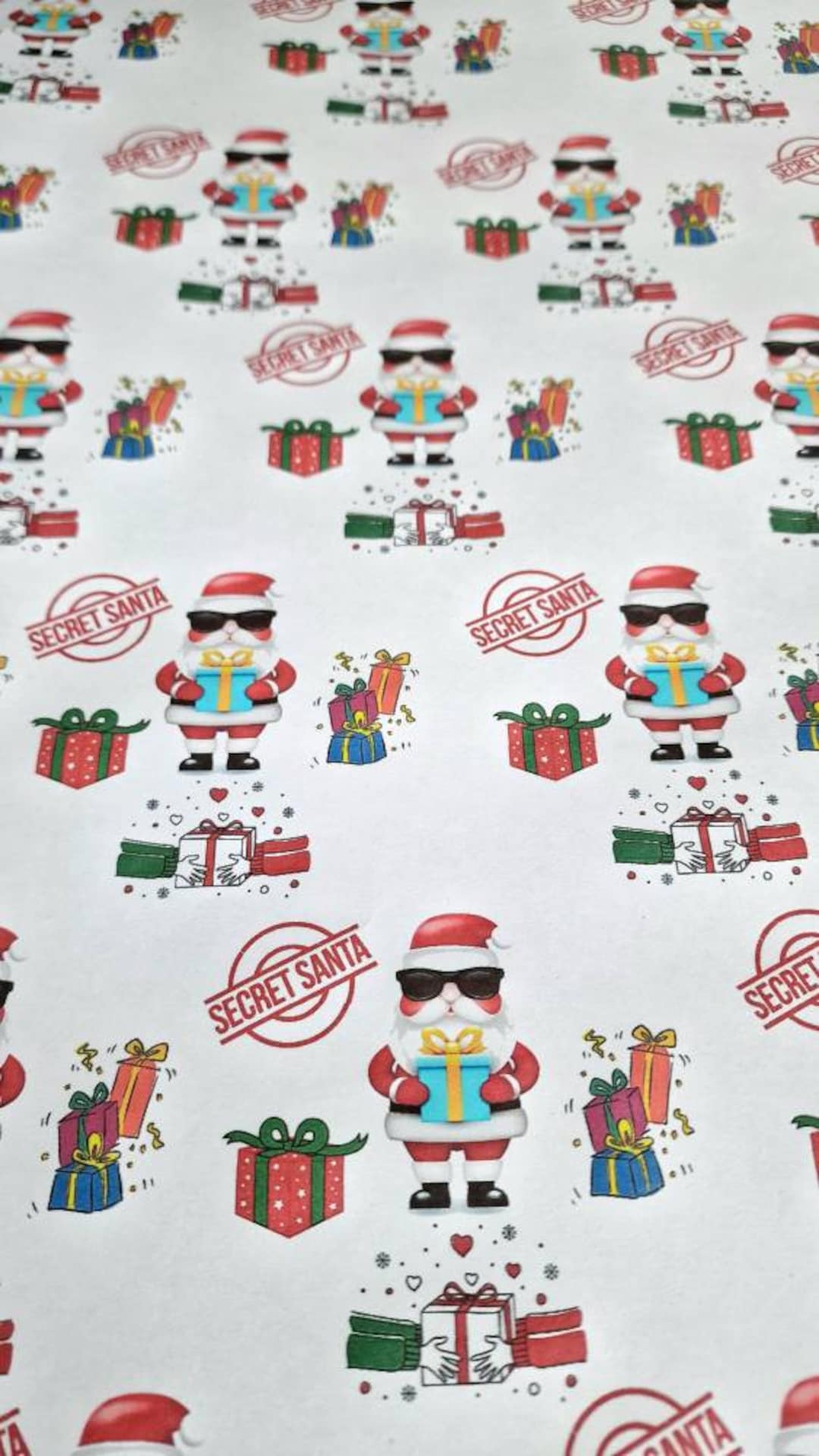 Secret Santa Wrapping Paper. A3, 2x Sheets of Gift Wrap. - Etsy