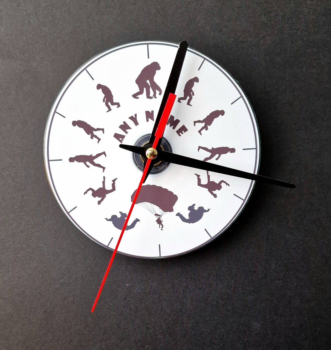 Sky Dive Clock. Personalised Cd Wall Clock, Gift Boxed. Quartz Wall ...