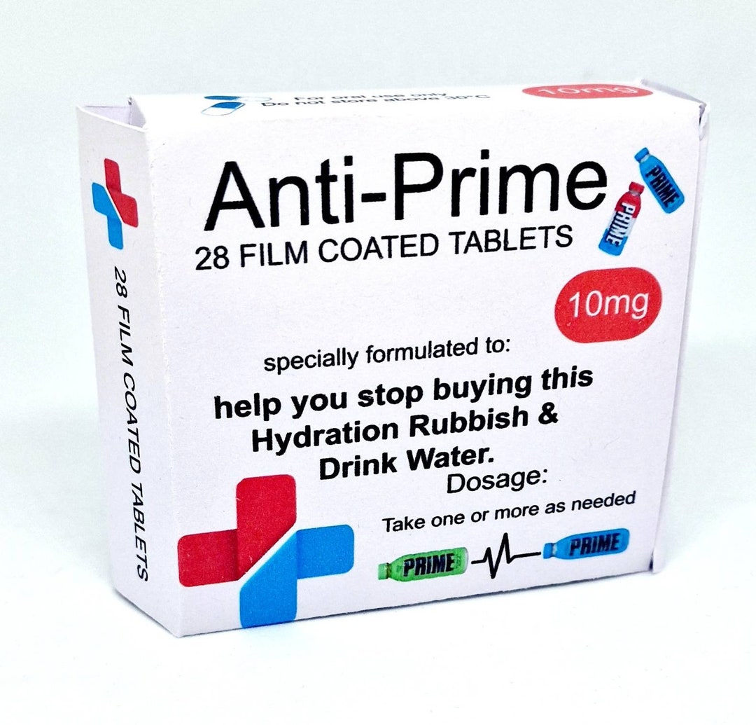 Prime Hydration Drink Pill Box. Anti Prime Prescription Tablet Box. Present for Him Her Dad ...