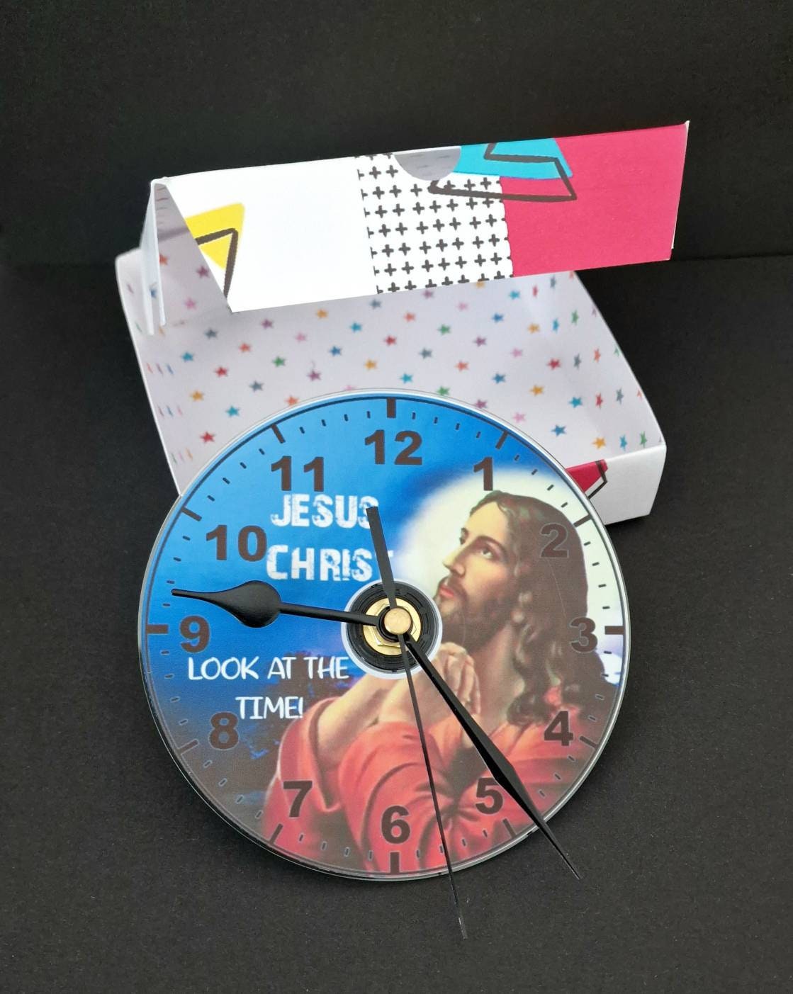 Jesus Christ Look at the Time Clock. Cd Wall Clock Gift - Etsy UK