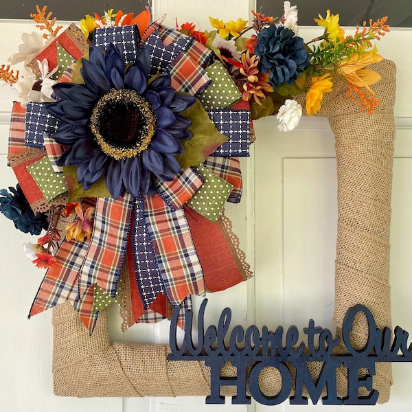 Square Burlap Wreath - Etsy