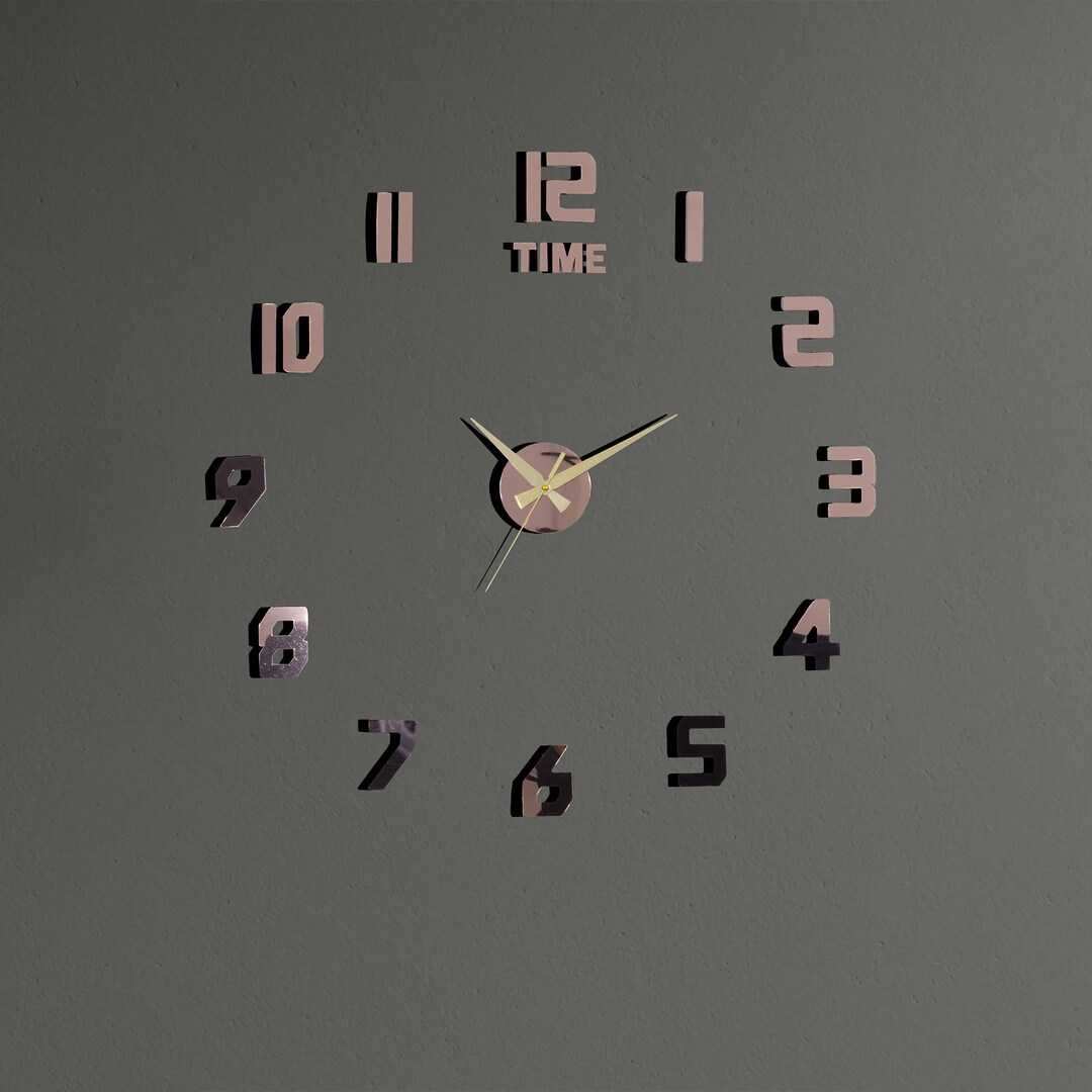 Modern Stylish DIY Wall Clock, 3D Frameless Elegant Home Decoration ...