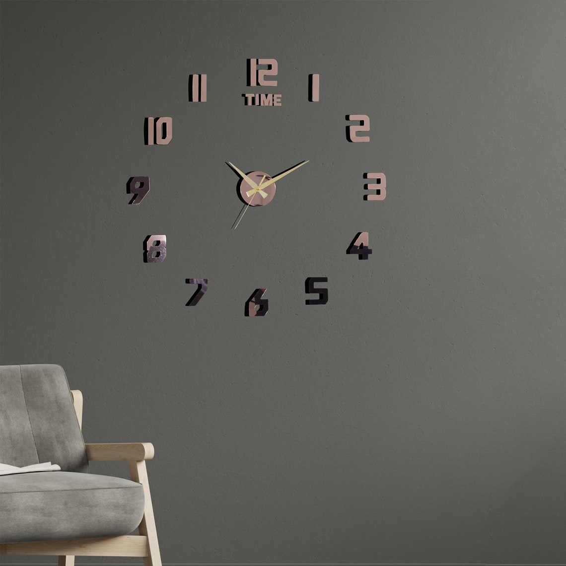 Modern Stylish DIY Wall Clock, 3D Frameless Elegant Home Decoration ...