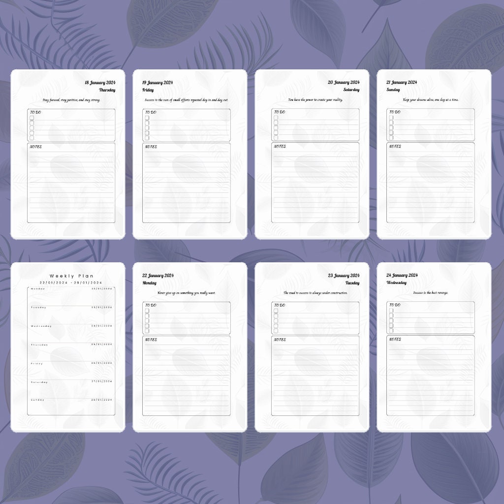 2024 Planner Printable Daily and Weekly Planner Digital - Etsy
