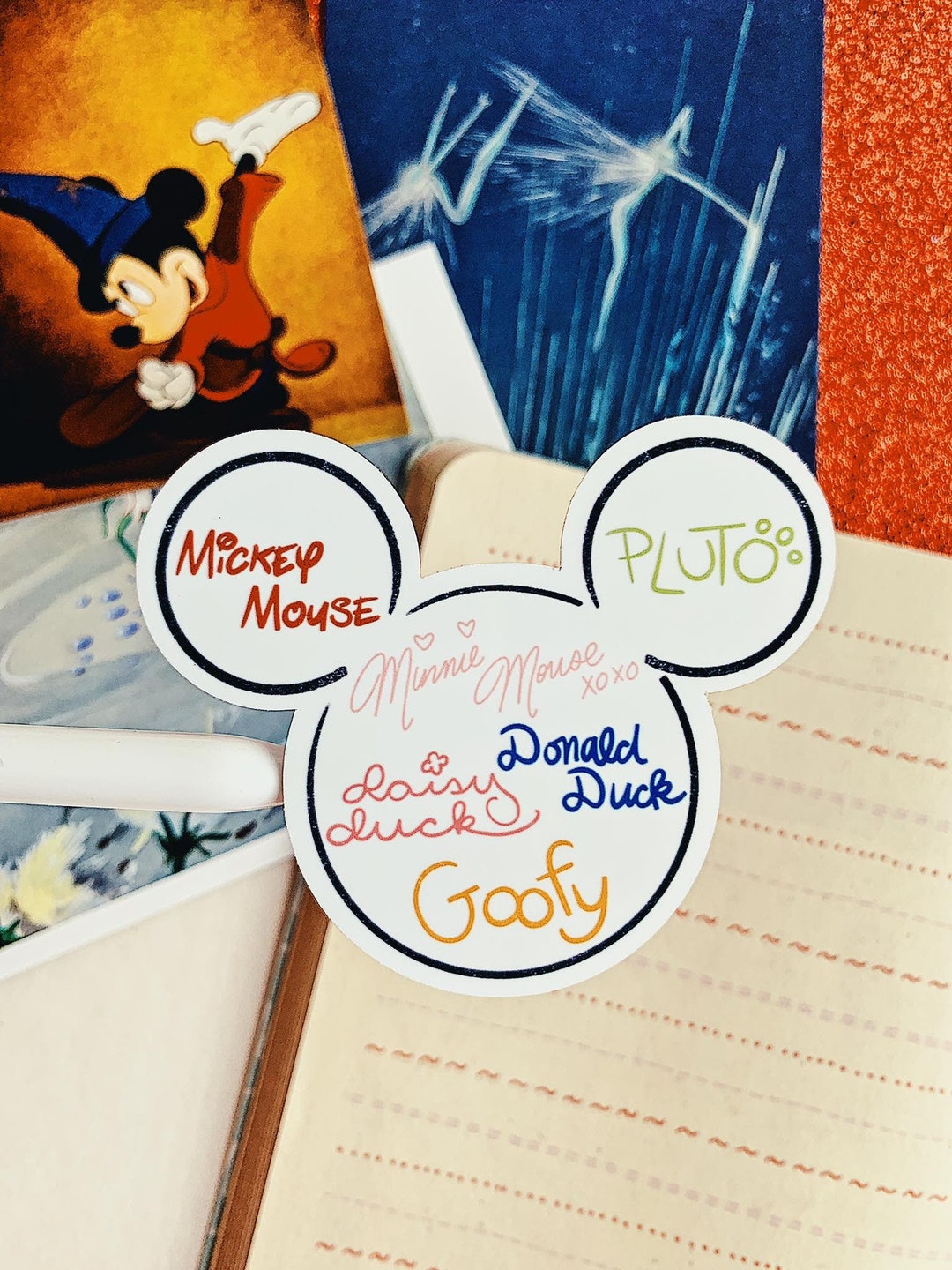Mickey and Friends Autograph Mickey Head Sticker/the Sensational Six ...