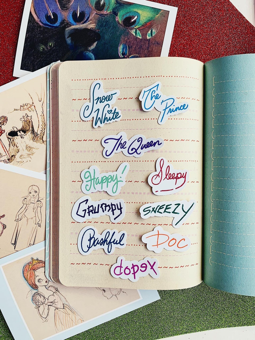 Snow White and the Seven Dwarfs Autograph Mini Stickers/decals/laptop ...