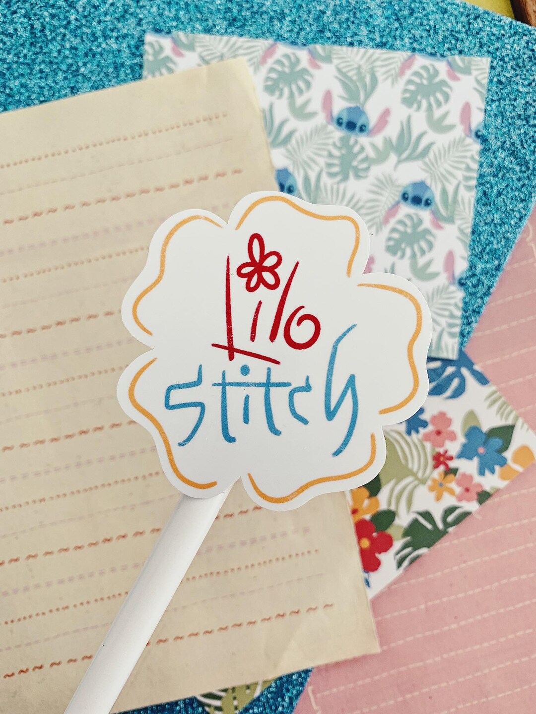 Lilo and Stitch Character Autograph Hawaiian Flower Sticker/laptop ...
