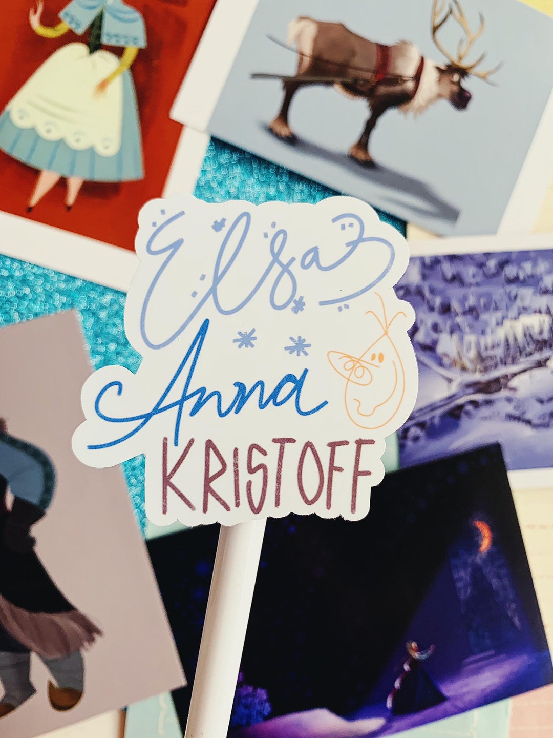 Disney Frozen Group Autograph Sticker/decals/elsa/anna/kristoff/olaf ...