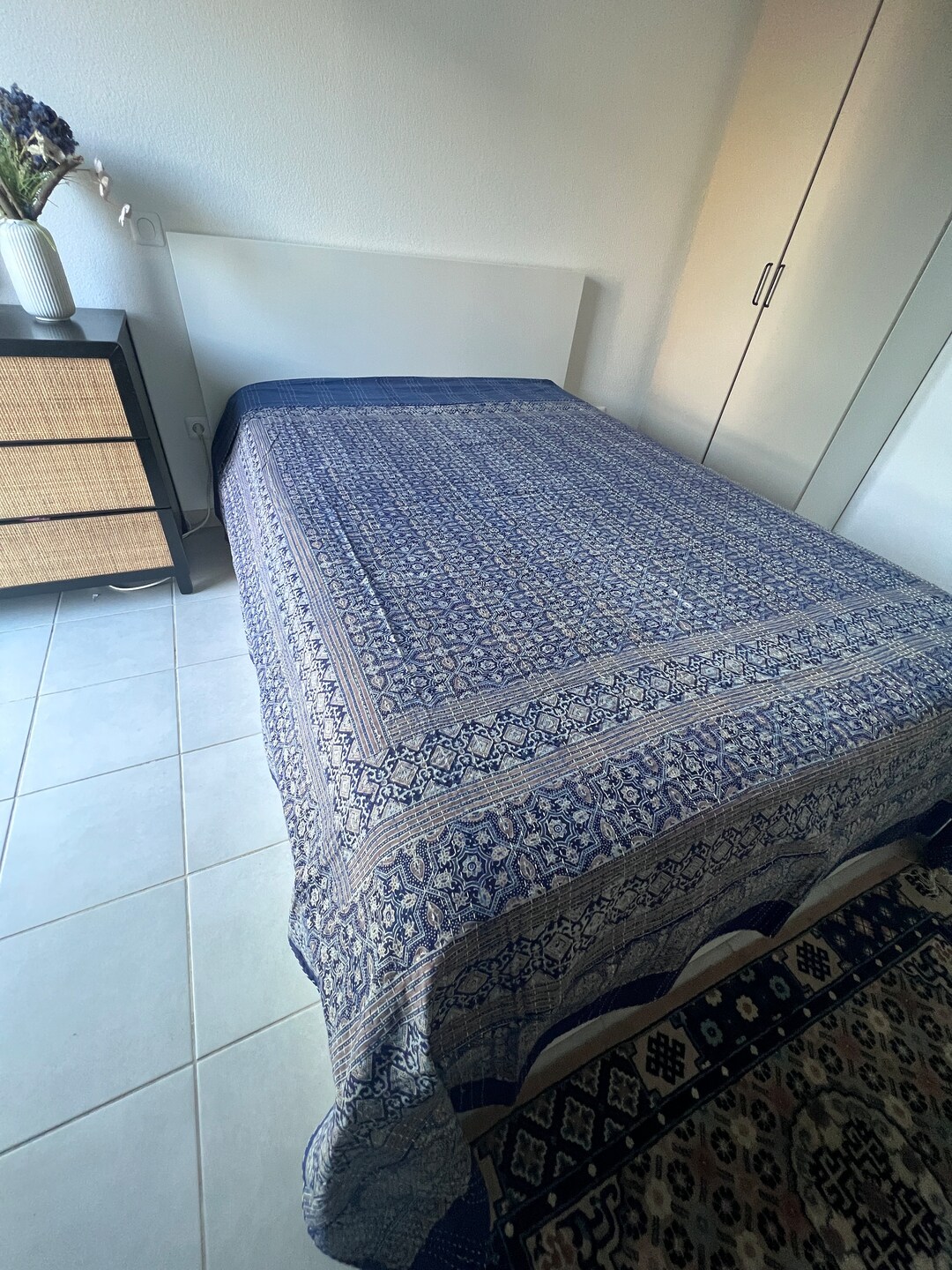 Ajarkh Handblock Print Handmade Stitched Handblock Kantha Quilt Hippie ...