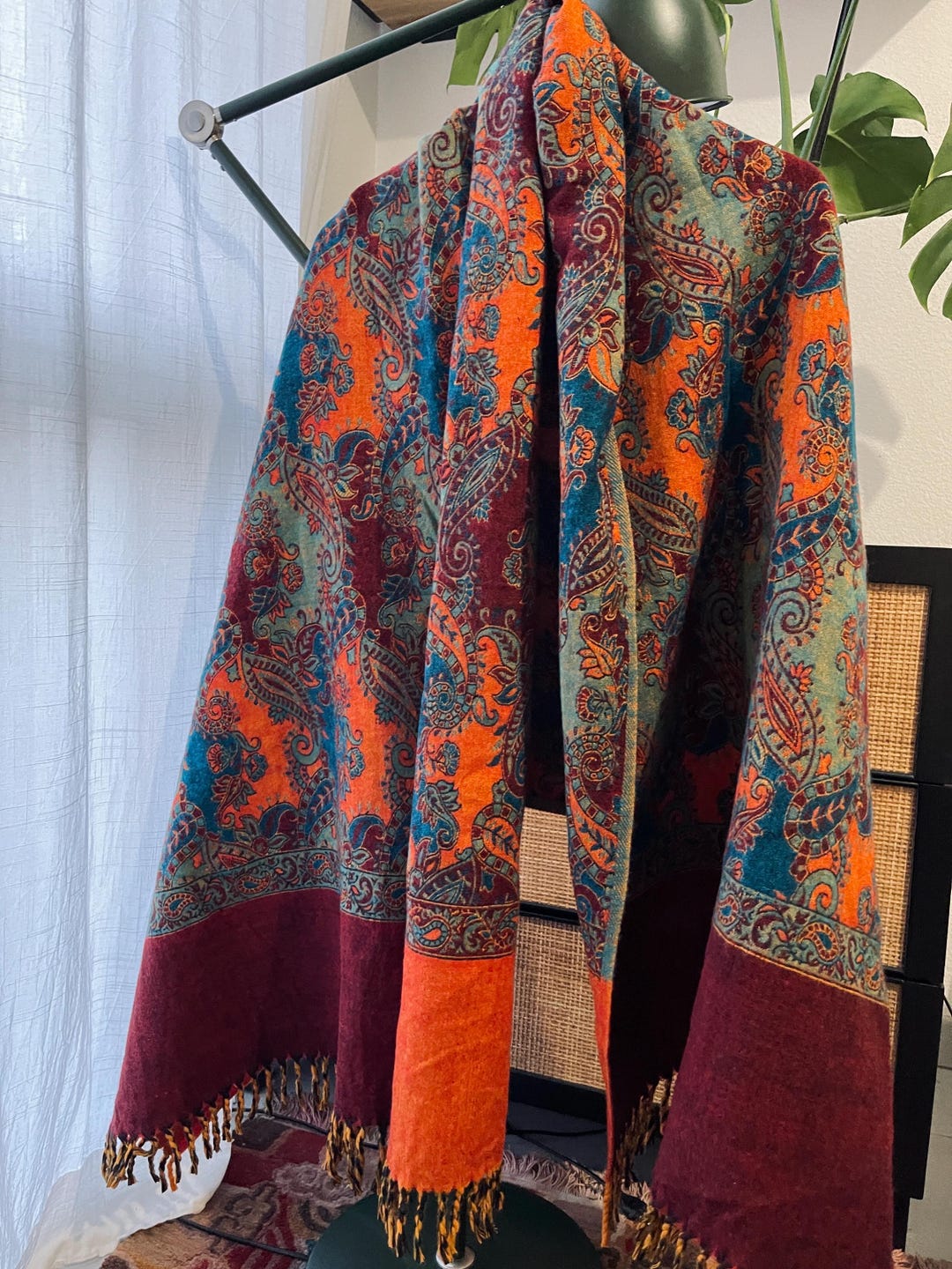 Reversible Tibetan Yak Wool Shawl/scarf,shawl,loose Weave for Super ...
