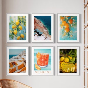 Lemon Print Wall Art, Santorini Print, Greek Travel Wall Art, Kitchen ...