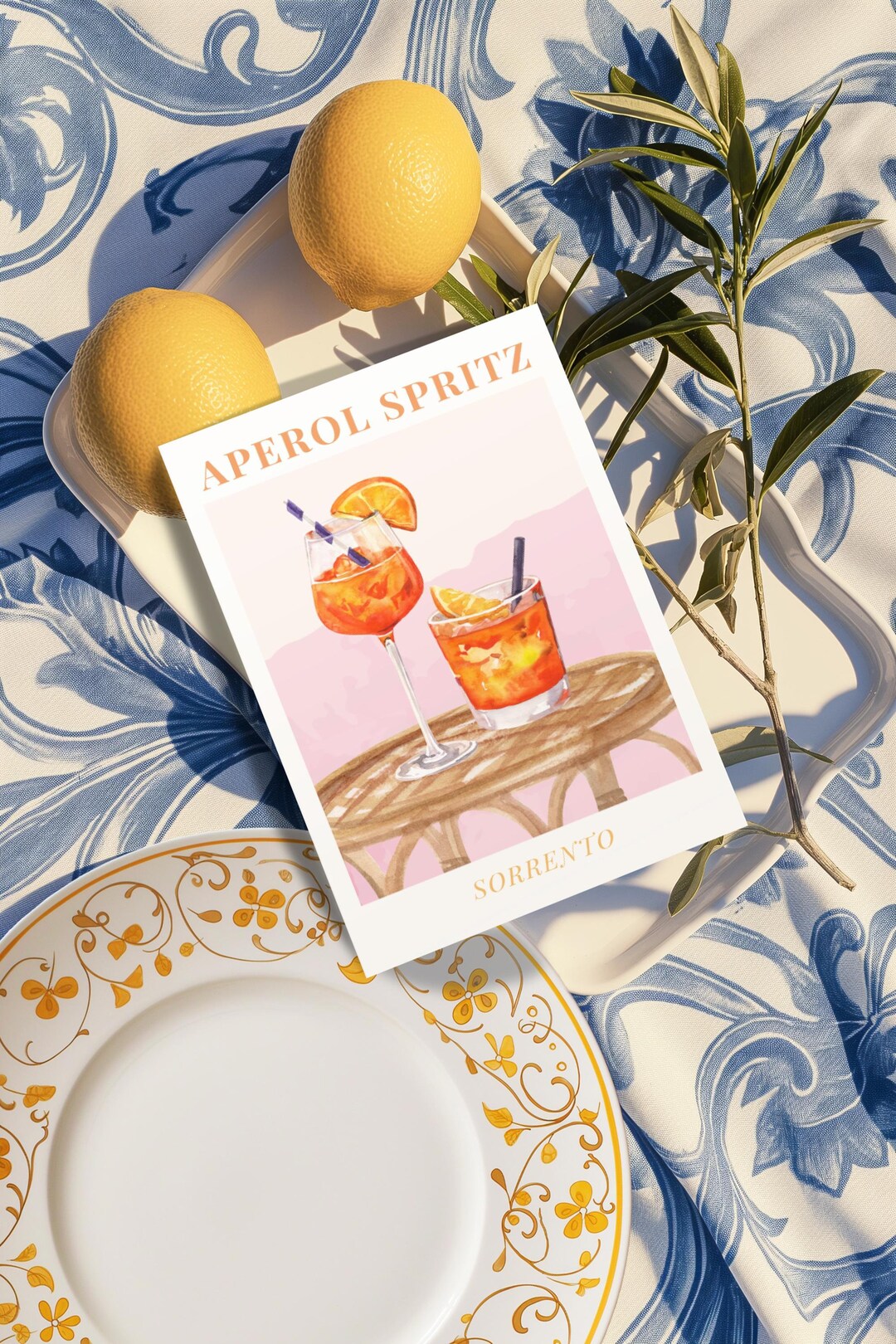 Aperol Spritz Cocktail Italy Travel Poster, La Dolce Vita, Italian Art ...