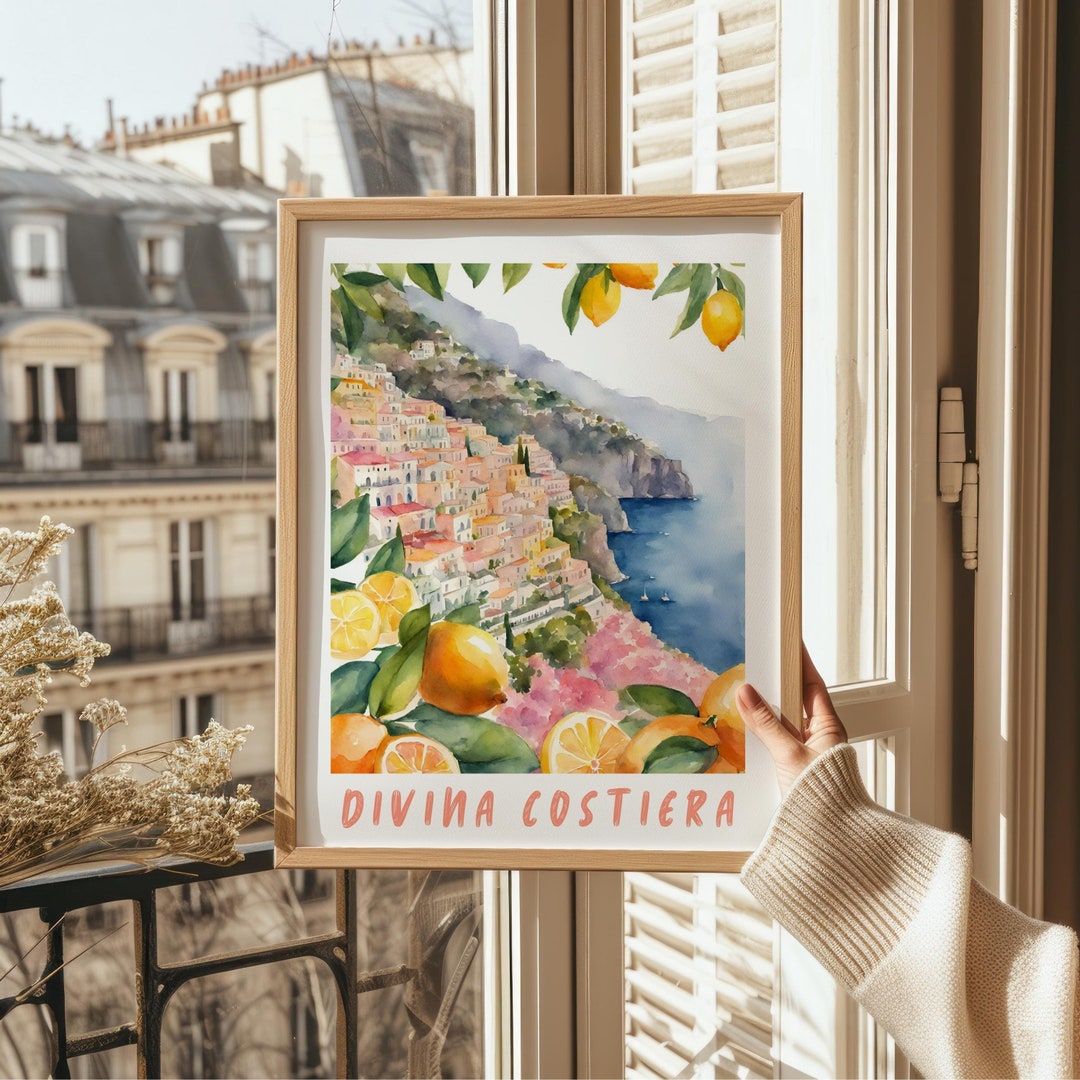 Amalfi Coast Lemon Print, Italy Kitchen Wall Art, Lemon Print Poster ...