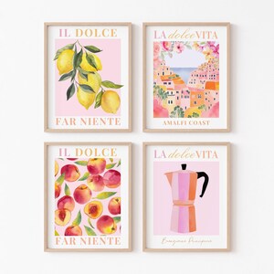 Italy Poster 6 Set, Lemon Poster, Espresso Print, Amalfi Coast La Dolce ...