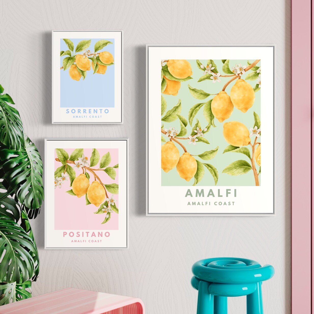 Lemon Print Wall Art, Fruit Market Print, Kitchen Printable Wall Art ...