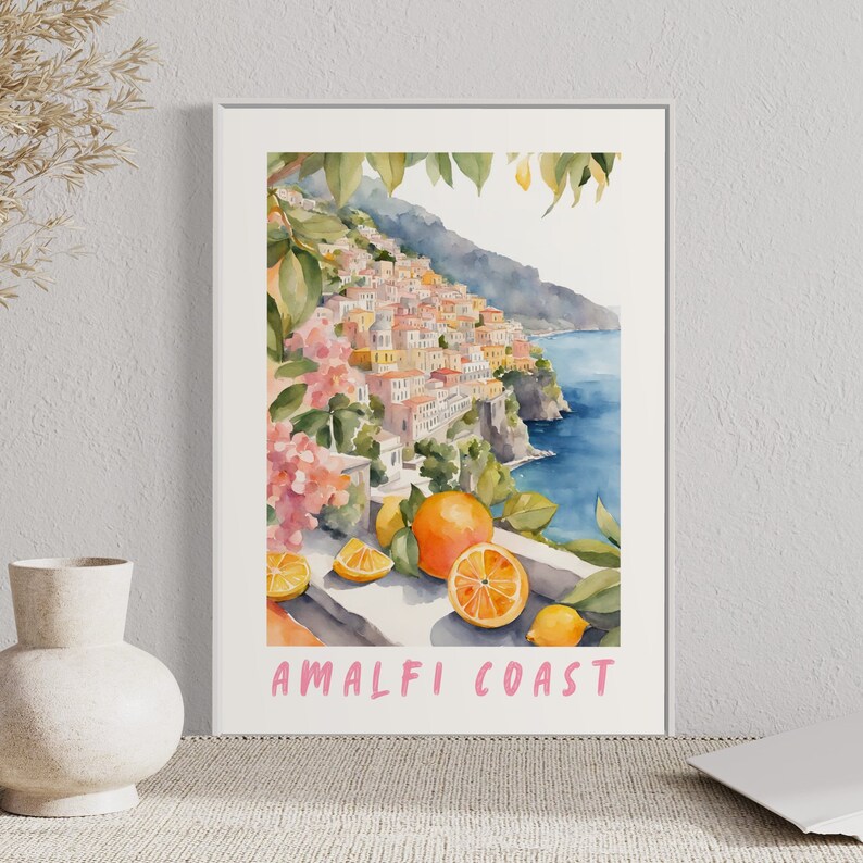 Amalfi Coast Lemon Print, Italy Kitchen Wall Art, Lemon Print Poster ...