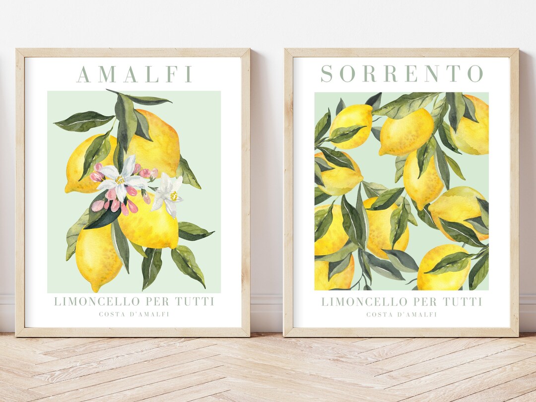 Lemon Print Wall Art, Printable Wall Art, Cottagecore Decor, Fruit ...