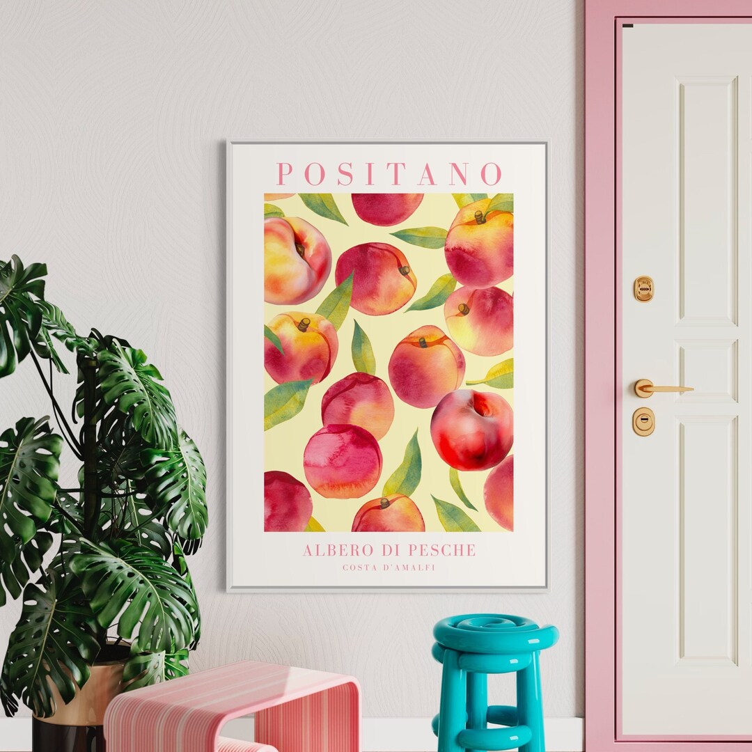 Custom Peach Print, Kitchen Wall Art, Fruit Wall Art, Italian Printable ...