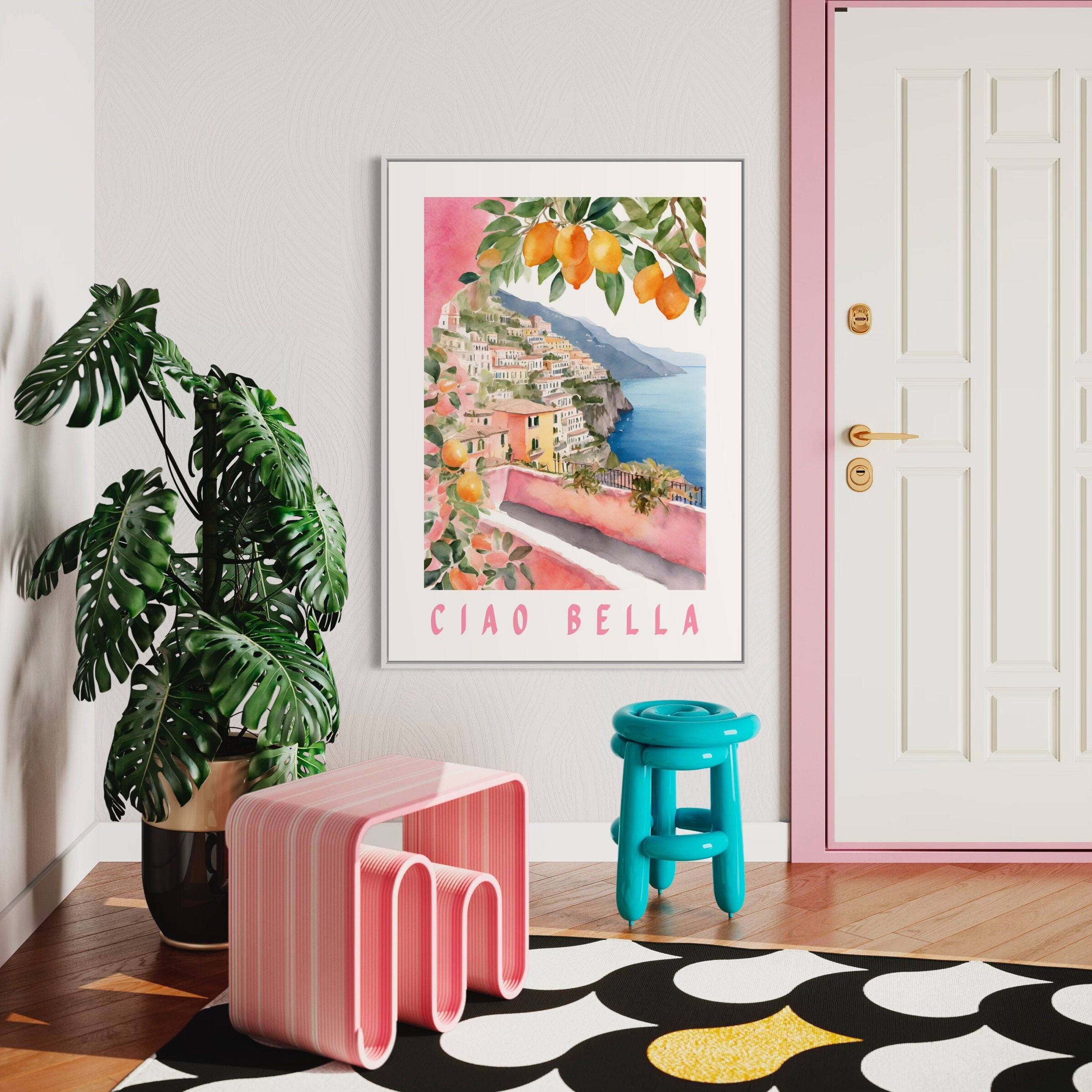 CIAO BELLA Italy Print Kitchen Wall Art, Lemon Print Poster, Positano ...