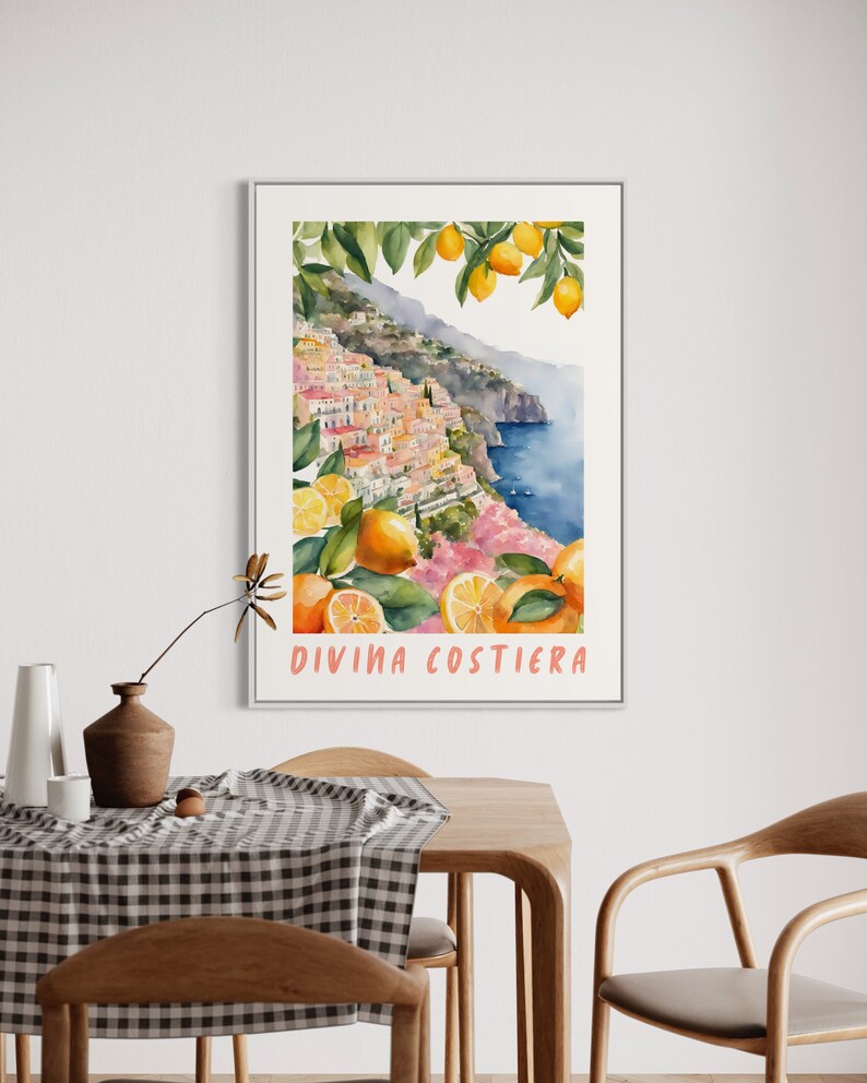 Amalfi Coast Lemon Print, Italy Kitchen Wall Art, Lemon Print Poster ...