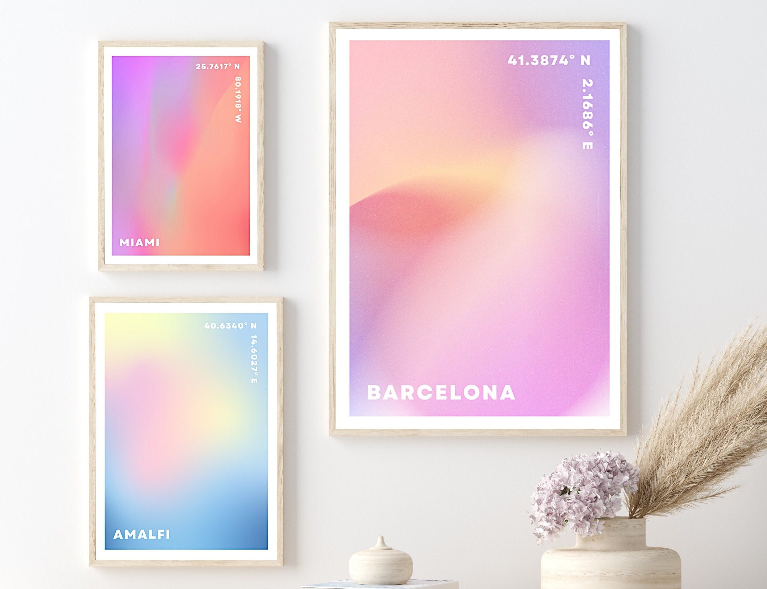 Set of 3 Gradient Print Set Printable Wall Art Spiritual - Etsy